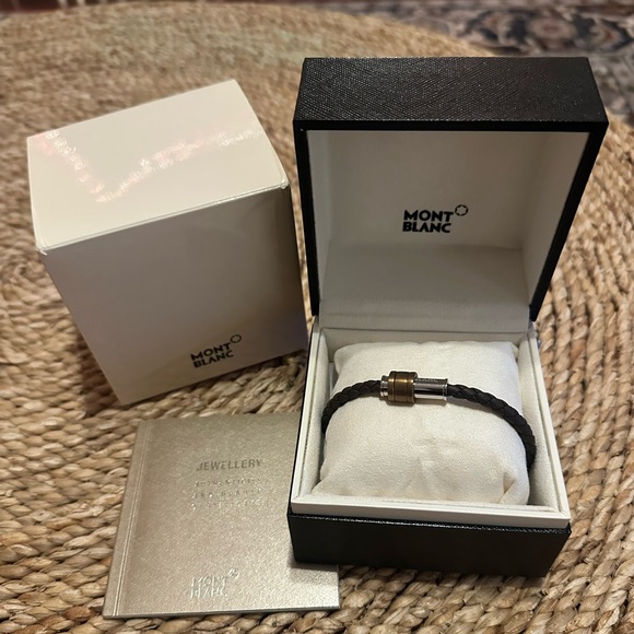 Mont Blanc | Accessories | Montblanc 858 Brown Woven Leather Ss ...